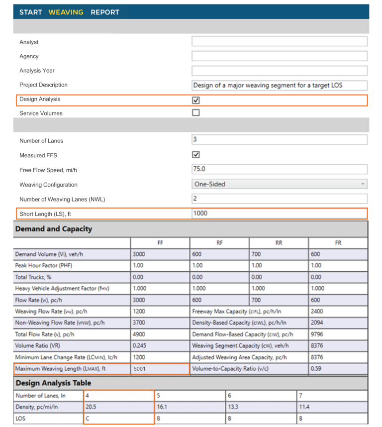 Designing a Weaving Segment with HCS Freeways Tools - McTrans Center